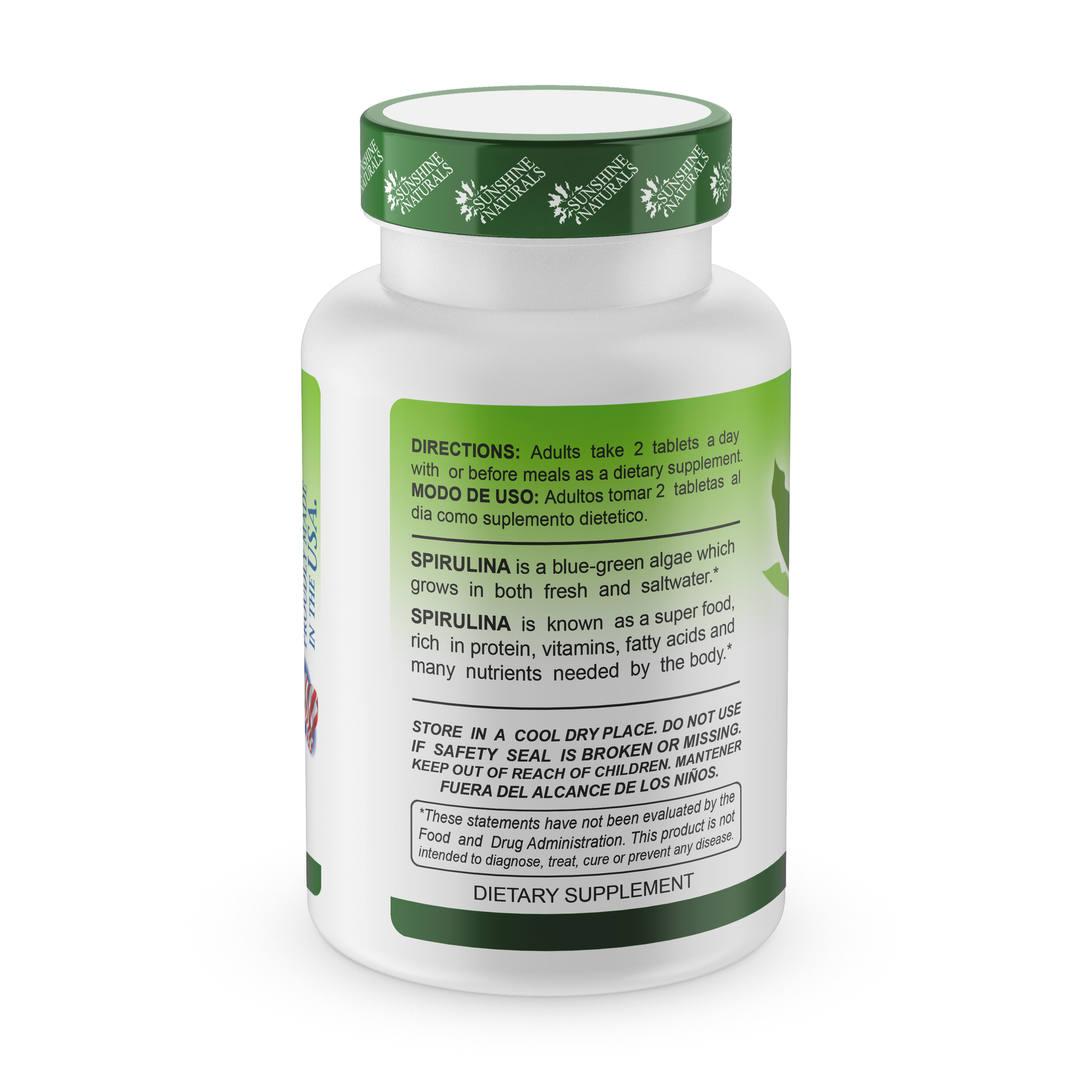 Spirulina (Amino Acids) - 60 Tablets - Sunshine Naturals