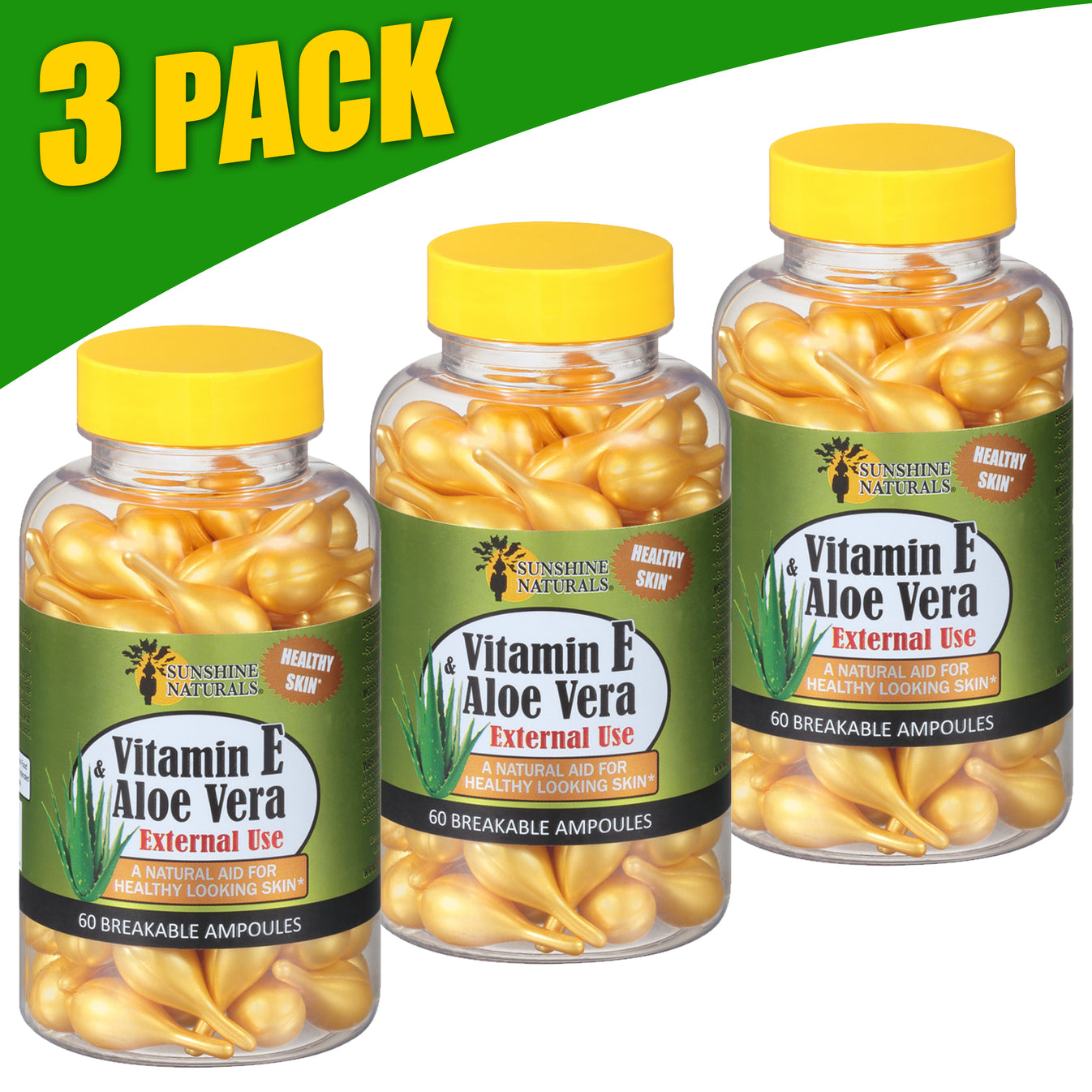 Natural Aloe Vera Breakable Ampoules - Aloe Vera and Vitamin E Capsules ...