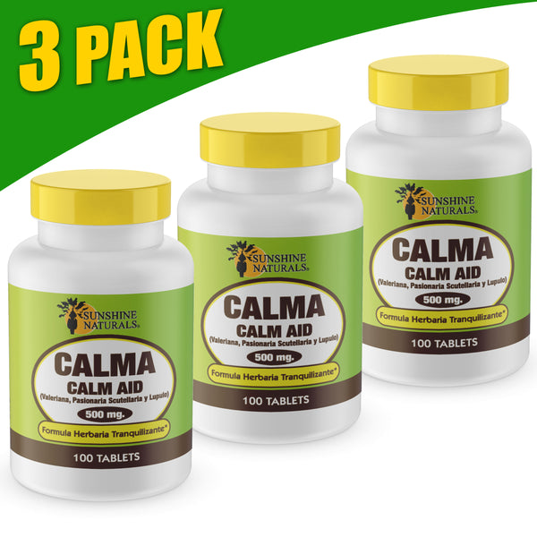 Calm Aid - 500mg 100 Tablets - Sunshine Naturals