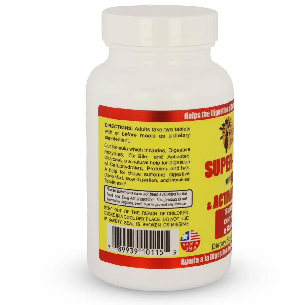 Carbon Activado Tablets - Super Digestivas - Sunshine Naturals