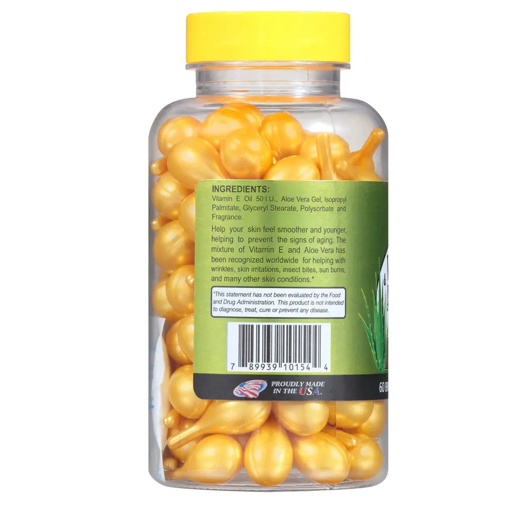 Natural Aloe Vera Breakable Ampoules - Aloe Vera and Vitamin E Capsules ...