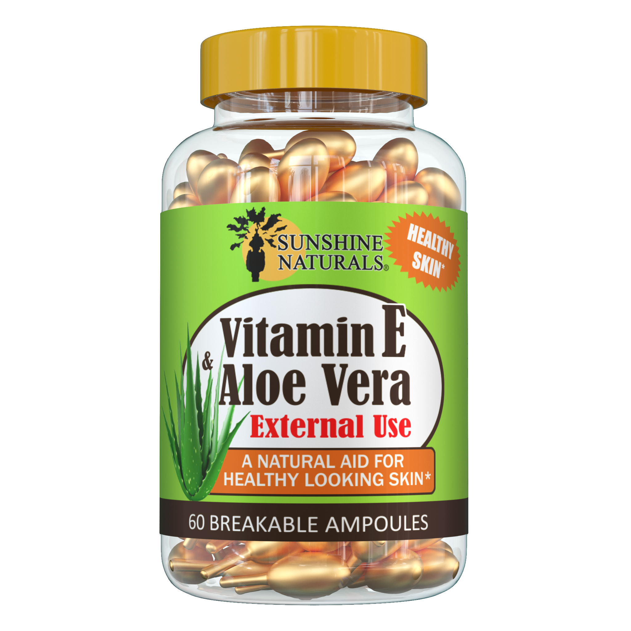 Natural Aloe Vera Breakable Ampoules - Aloe Vera and Vitamin E Capsules ...