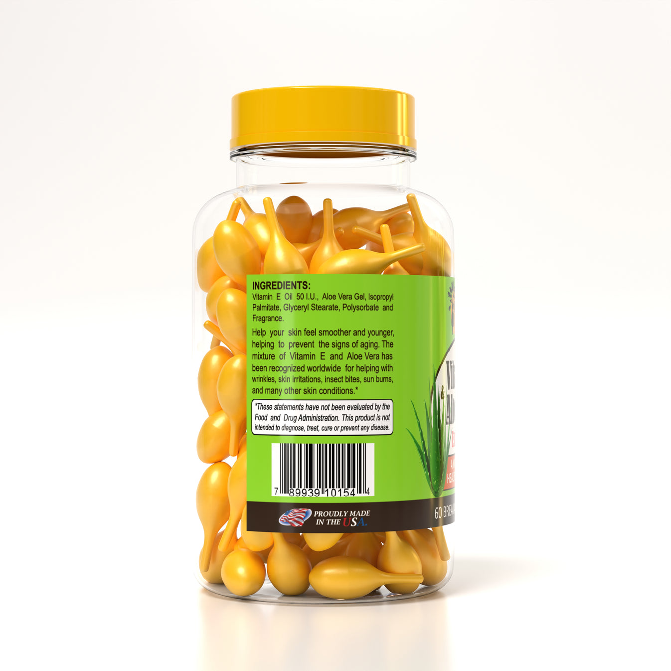 Natural Aloe Vera Breakable Ampoules - Aloe Vera and Vitamin E Capsules ...